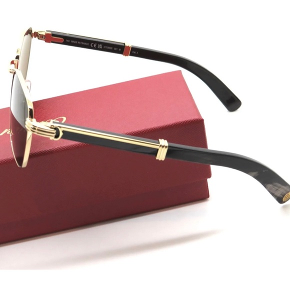 Cartier | Accessories | Cartier Buffs Ct363s 00 Goldblack Buffalo Horn ...
